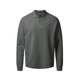 Kurzarmhemd MCS "MCS Polo shirt Rockwall", Herren, Gr. L, Normalgrößen, iron gate, Obermaterial: 100% Baumwolle, Hemden