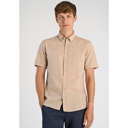 Leinenhemd LINDBERGH "LINDBERGH Leinenhemd", Herren, Gr. L, Normalgrößen, beige (mid sand), Obermaterial: 55% Leinen, 45% Baumwolle, Hemden