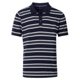 Poloshirt Casamoda "Casamoda Polo-Shirt gestreift", Herren, Gr. L, blau (dunkelblau), 100% Baumwolle, Shirts
