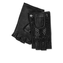 Philipp Plein Fingerless Gloves female Black size 10