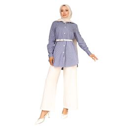 MODAMIHRAM Set: Hose und Bluse Damen Gr&ouml;&szlig;e 44 navy / wei&szlig;
