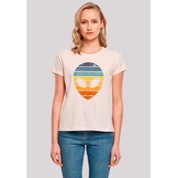 T-Shirt F4NT4STIC "Alien Sonnenuntergang Retro", Damen, Gr. L, pink, Obermaterial: 100% Baumwolle, oversize, Rundhals, ohne B&uuml;ndchen, Shirts T-Shirt, Premium Qualit&auml;t