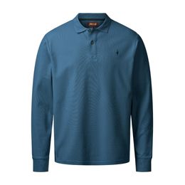 Kurzarmhemd MCS "MCS polo shirt Rockwall Long Sleeve", Herren, Gr. L, Normalgrößen, ensign blau, Obermaterial: 100% Baumwolle, Hemden