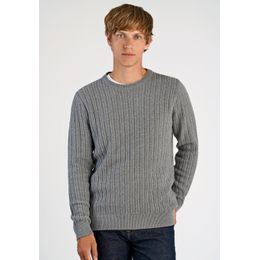 Strickpullover LINDBERGH "LINDBERGH Strickpullover", Herren, Gr. L, dk grau, Obermaterial: 60% Baumwolle, 40% Polyester, Rundhals, Pullover Strickpullover