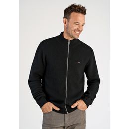 Cardigan Bison "Bison Cardigan", Herren, Gr. S, schwarz, Obermaterial: 70% Baumwolle, 30% Polyester, Strickjacken