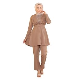 MODAMIHRAM Hosenanzug Damen Gr&ouml;&szlig;e 40 beige