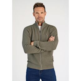 Bison Herren Cardigan "Bison Cardigan"army, Gr. M, Obermaterial: 70% Baumwolle, 30% Polyester, Strickjacken