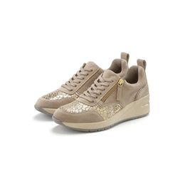Lascana Sneaker 'Freizeitschuh, Halbschuh,' beige Gr. 38 f&uuml;r Damen. Mit Druck, Rei&szlig;verschluss. Nachhaltig.