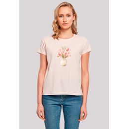 T-Shirt F4NT4STIC "Rosa Fr&uuml;hlingsblumenstrau&szlig; in Vase", Damen, Gr. L, pink, Obermaterial: 100% Baumwolle, oversize, Rundhals, ohne B&uuml;ndchen, Shirts T-Shirt, Premium Qualit&auml;t