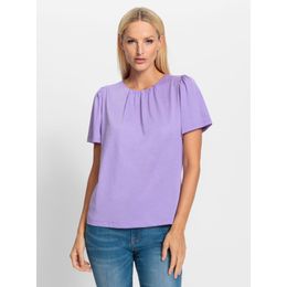Heine Witt Damen Kurzarmshirt mit Flügelärmeln, lavendel, Größe 48
