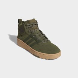 Winterboots adidas Sportswear "HOOPS 4.0 MID", Damen, Gr. 44,5, grün (olive strata, night cargo, gum4), Synthetik, Schuhe, Winterschuhe, Winterstiefel, Snowboots