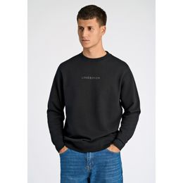 Sweatshirt LINDBERGH "LINDBERGH Sweatshirt", Herren, Gr. L, schwarz, Obermaterial: 85% Baumwolle, 15% Polyester, lässig geschnitten, Sweatshirts