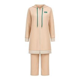 MODAMIHRAM Hosenanzug Damen Gr&ouml;&szlig;e 38 beige / wei&szlig;