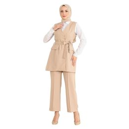Modamihram Pantsuit female Beige size 42