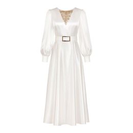 MODAMIHRAM Kleid Damen Gr&ouml;&szlig;e 38 gold / wei&szlig; Winterkleid