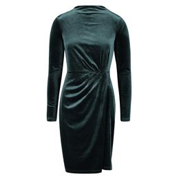 Zero Samtkleid mit hohem Kragen Damen Größe 42 dunkelgrün Winterkleid