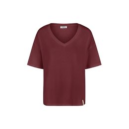 Cotton Candy T-Shirt mit V-Ausschnitt Damen Gr&ouml;&szlig;e XS weinrot