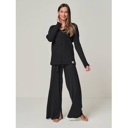 You Look Perfect Loungewear 'LOUNGEWEAR SET - Pullover Blossom & Pants Bailey' female Black size L