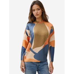 Hiccup Pullover Damen Gr&ouml;&szlig;e L blau / hellbraun / orange / rosa