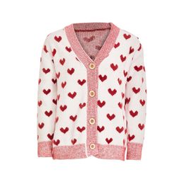 Poomi Strickjacke Damen Gr&ouml;&szlig;e M rot / wei&szlig;