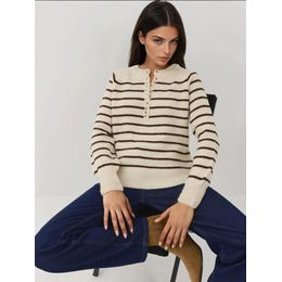 Hiccup Pullover Damen Gr&ouml;&szlig;e XS/S beige / dunkelbraun