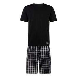 AUTHENTIC LE JOGGER Herren Pyjama, schwarz-kariert, Gr&ouml;&szlig;e 44/46
