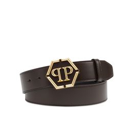 Philipp Plein G&uuml;rtel ' Hexagon ' Herren Gr&ouml;&szlig;e 125 braun / gold