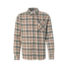 Kronstadt Button Up Shirt 'Gavel' male size M Beige / Dark beige / Green
