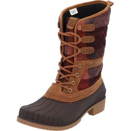 Kamik Snowboots 'Sienna' Damen Gr&ouml;&szlig;e 36 braun / mokka / rot Winterschuhe