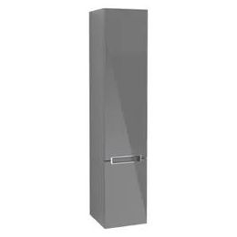 Villeroy & Boch Villeroy & Boch Subway 2.0 Hochschrank , 2 T&uuml;ren, Anschlag links, 350x1650x370mm, A70910FP, Farbe: Glossy Grey, Griff: chrom gl&auml;nzend