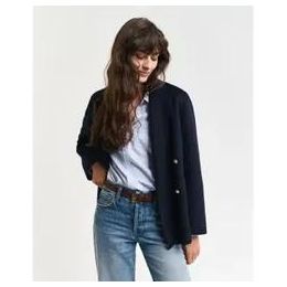 Gant f&uuml;r Damen. 4770324 Navy handgen&auml;hte Club Jacke (38), L&auml;ssig, Wolle, Marine