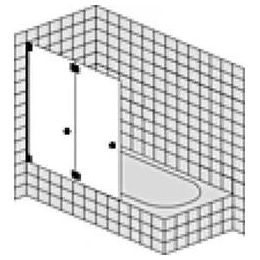 Sprinz Omega Plus Ma&szlig;anfertigung Pendelfaltt&uuml;r f&uuml;r Badewanne, Ma&szlig;e bis: 1000x1500mm, O40.1CHM, Duschkabine: Beschlagteile: Chrom, Glasart: Kristall hell mit SpriClean und SpriMedical