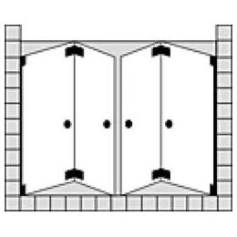 Sprinz Omega Plus Ma&szlig;anfertigung Pendelfaltt&uuml;ren f&uuml;r Nische, Ma&szlig;e bis: 1200x2000mm, O43.2CHM, Duschkabine: Beschlagteile: Chrom, Glasart: Kristall hell mit SpriClean und SpriMedical