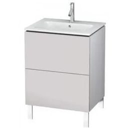 Duravit L-Cube Waschtischunterbau stehend, 2 Ausz&uuml;ge, Breite: 620mm, f&uuml;r Me by Starck 233663, LC662508787, Farbe: Wei&szlig;er Flieder Seidenmatt Lack