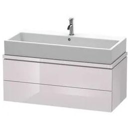 Duravit L-Cube Waschtischunterbau f&uuml;r Konsole, Breite 1020mm, Tiefe 477mm, 2 Schubk&auml;sten, LC580902727, Farbe: Wei&szlig;er Flieder Hochglanz Lack