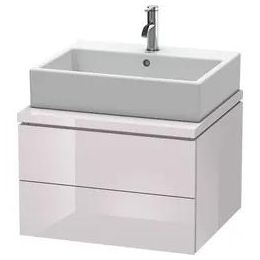 Duravit L-Cube Waschtischunterbau f&uuml;r Konsole, Breite 620mm, Tiefe 547mm, 2 Schubk&auml;sten, LC581502727, Farbe: Wei&szlig;er Flieder Hochglanz Lack