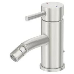 Steinberg Serie 100 Bidetarmatur, mit Ablaufgarnitur, Ausladung: 110mm, 1001300BN, Farbe: Brushed Nickel