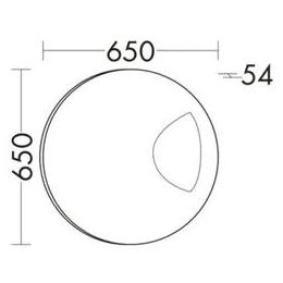 Burgbad Sinea G&auml;ste Bad Leuchtspiegel, Leuchte rechts, Breite 650 mm, LS0651RK0097, Korpus: Hacienda Schwarz