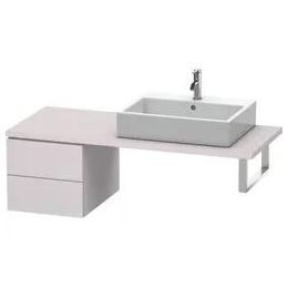 Duravit L-Cube Unterschrank f&uuml;r Konsole, Breite 420mm, Tiefe 547mm, 2 Schubk&auml;sten, LC583608787, Farbe: Wei&szlig;er Flieder Seidenmatt Lack