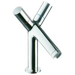 Hansgrohe AXOR Starck 2-Griff Waschtischarmatur 80 mit Zugstangen-Ablaufgarnitur, 10030340, Farbe: Brushed Black Chrome