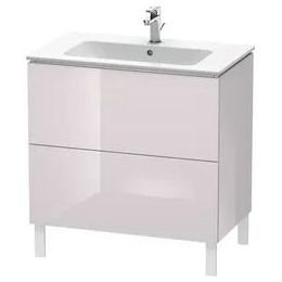 Duravit L-Cube Waschtischunterbau stehend, Breite 820mm, Tiefe 481mm, 2 Ausz&uuml;ge, passend f&uuml;r Me by Starck Artikel 233683, LC662602727, Farbe: Wei&szlig;er Flieder Hochglanz Lack