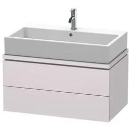 Duravit L-Cube Waschtischunterbau f&uuml;r Konsole, Breite 820mm, Tiefe 477mm, 2 Schubk&auml;sten, LC580708787, Farbe: Wei&szlig;er Flieder Seidenmatt Lack