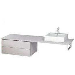 Duravit L-Cube Unterschrank f&uuml;r Konsole, Breite 720mm, Tiefe 547mm, 2 Schubk&auml;sten, LC585908787, Farbe: Wei&szlig;er Flieder Seidenmatt Lack