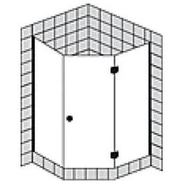 Sprinz Fortuna teilgerahmte F&uuml;nfeckduschkabine mit T&uuml;r FA46R, Anschlag rechts, 1000x1000x2000mm, FA46R002003301S, Duschkabine: Beschlagteile: Chrom, Glasart: Kristall hell mit SpriClean