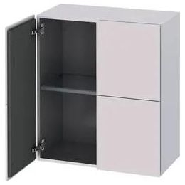 Duravit L-Cube Halbhochschrank, Breite 700mm, Tiefe 363mm, 2 T&uuml;ren, LC117708787, Farbe: Wei&szlig;er Flieder Seidenmatt Lack