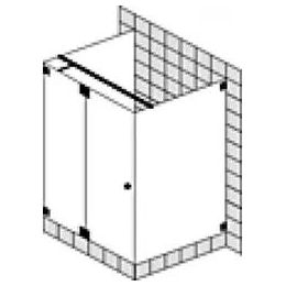 Sprinz Omega Ma&szlig;anfertigung U-Kabine mit Pendelt&uuml;r o. T&uuml;r mit Seitenteil fluchtend, Ma&szlig;e bis: 1000x1000x2000mm, O11.2SOM, Duschkabine: Beschlagteile: Sonderoberfl&auml;che, Glasart: Kristall hell mit