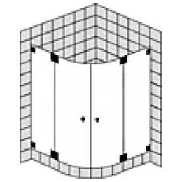 Sprinz Omega Ma&szlig;anfertigung Viertelkreisduschabtrennung mit Pendelt&uuml;ren, Radius 550mm, Ma&szlig;e bis: 1000x1000x2000mm, O25.6CHM, Duschkabine: Beschlagteile: Chrom, Glasart: Kristall hell mit SpriClean und