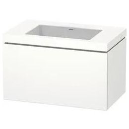 Duravit L-Cube M&ouml;belwaschtisch c-bonded mit Unterbau wandh&auml;ngend, 80x48 cm, 1 Auszug, ohne &Uuml;berlauf, ohne Hahnloch, LC6917N8787, Farbe: Wei&szlig;er Flieder Seidenmatt Lack