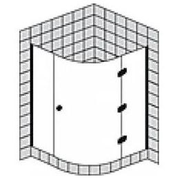 Sprinz Fortuna teilgerahmte Viertelkreisduschkabine mit T&uuml;r, Radius 500mm, Anschlag rechts, 1000x1000x2000mm, FA15R002003301SM, Duschkabine: Beschlagteile: Chrom, Glasart: Kristall hell mit SpriClean