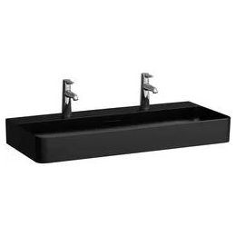 Laufen VAL Waschtisch, unterbauf&auml;hig, 1 Hahnloch, mit &Uuml;berlauf, 950x420mm, H8102877161041, Farbe: Schwarz Matt